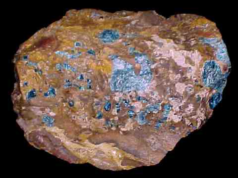 Blue Apatite in Jasper Lapidary Rough