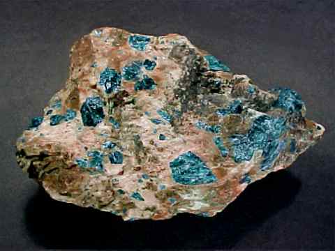 Blue Apatite in Jasper Lapidary Rough