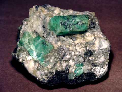Emerald Crystals and Emerald in Matrix Mineral Specimens