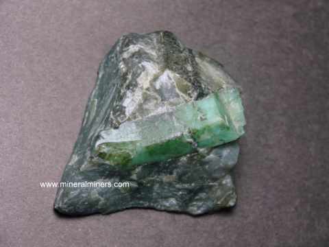 Emerald Crystals and Emerald in Matrix Mineral Specimens