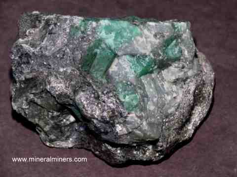Emerald Crystals and Emerald in Matrix Mineral Specimens