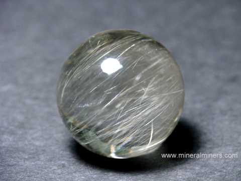 Rutilated Quartz Spheres: natural rutile in quartz crystal