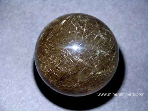 Rutilated Quartz Spheres: natural rutile in quartz crystal