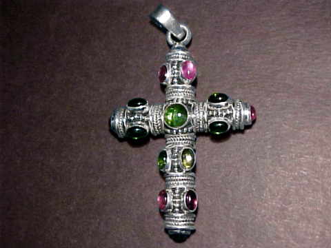 Gemstone Cross Pendants: sterling silver cross jewelry with natural ...